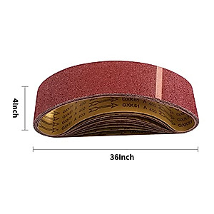 Sanding Belts 10 Pack 4×36 Inch Aluminum Oxide Sanding Belt for Belt Sander 2 Each of 80 120 150 240 400 Grits Belt Sander Paper