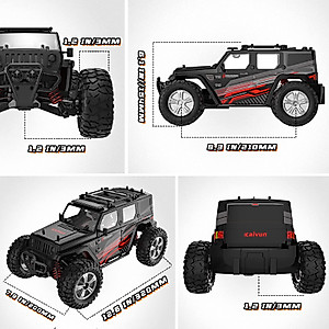 caivun 1:14 Scale Big RC Car, RC Cars 4WD Off Road Hobby Trucks 40+ KM/H High Speed Remote Control Car with Two 1500mAh Batteries, 2.4GHz All Terrain Toy Vehicle Crawler Gift for Adults Teens Boys