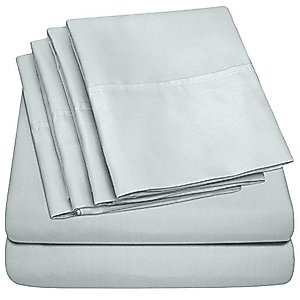 Twin Size Bed Sheets - 4 Piece 1500 Supreme Collection Fine Brushed Microfiber Deep Pocket Twin Sheet Set Bedding - 1 EXTRA PILLOW CASES, GREAT VALUE, Twin, Porclain Blue