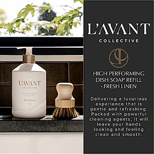 L'AVANT Collective High Performing Dish Soap Refill | Plant-Based Ingredients & High Performing Formula | Fresh Linen Scent | 32 FL oz/946 mL