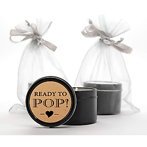 Baby Shower Stickers, Faux Craft Paper, Round 1.67 Inch - 48 Stickers, Ready to Pop Baby Stickers for Popcorn Baby Shower, Ready to Pop Stickers for Popcorn for Boy or Girl