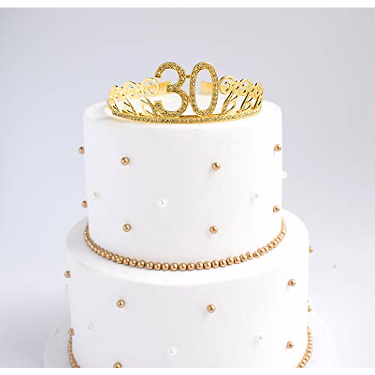 30th Brithday Gold Tiara and Sash, Glitter Satin 30 & Fabulous Sash and Crystal Rhinestone Birthday Crown for Happy 30th Birthday Party Supplies Favors Decorations 30th Birthday Cake Topper