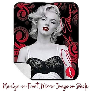 Silver Buffalo Marilyn Monroe Black Lingerie Sherpa Throw Blanket, 50 x 60 inches, Multicolored