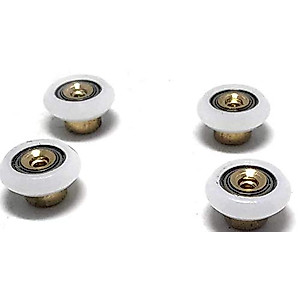 Bioristar Shower Door Rollers Replacement 3/4 Bathroom Pan Glass Sliding Door Pulleys Sliding Door Rollers Replacement Shower Door Hardware Installation Kit 4PCS 19mm