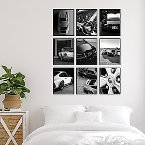 BigWig Prints Porsche 911 Poster - Porsche Wall Art, Vintage Car Poster, 911 GT3 RS Art, Garage Decor, Classic Car Wall Decor, Artwork for Garage - Unframed Set of 9 (8x10)