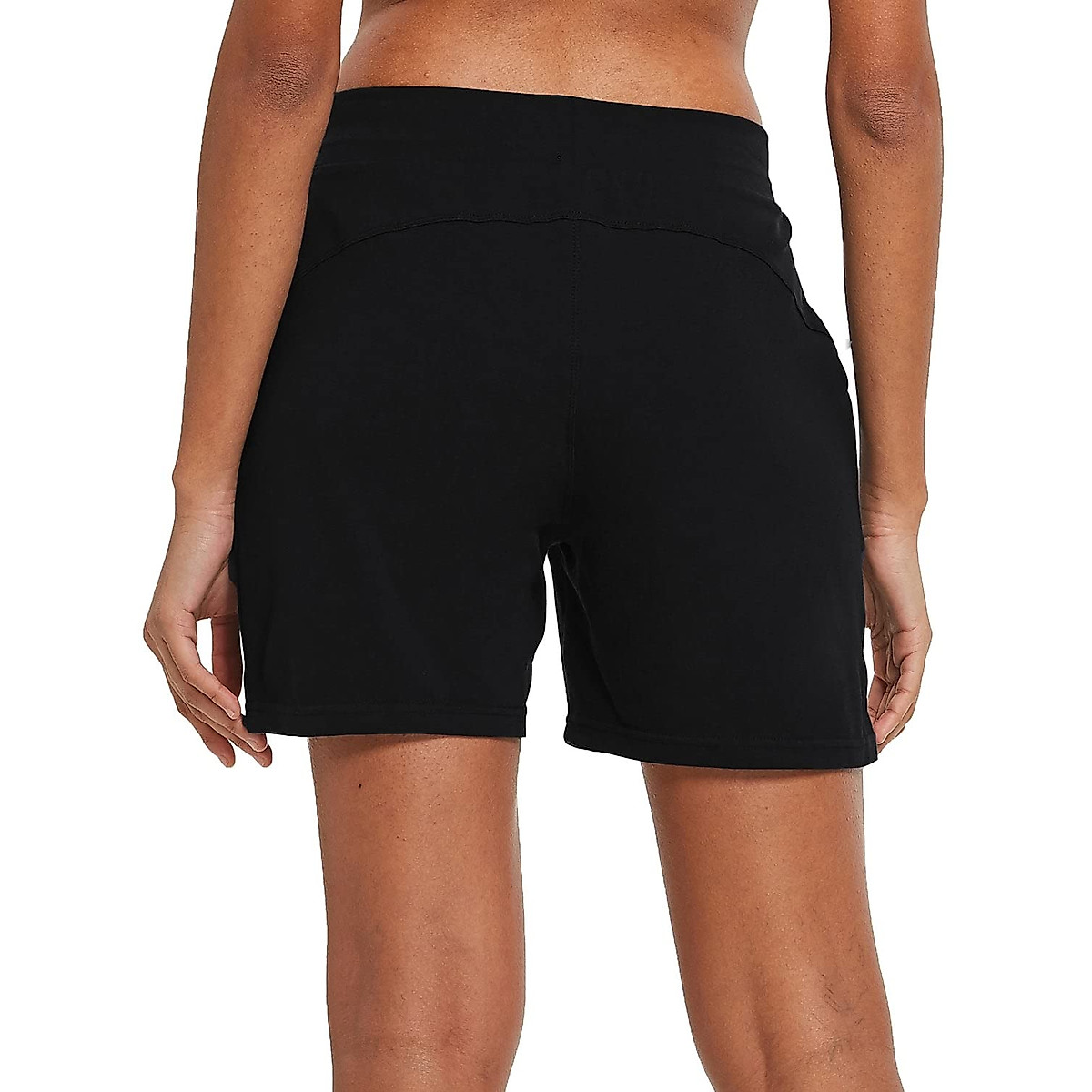 BALEAF Womens Lounge Shorts Cotton Athletic Sweat Shorts with Pockets High Waist Summer Casual Black Size XXL