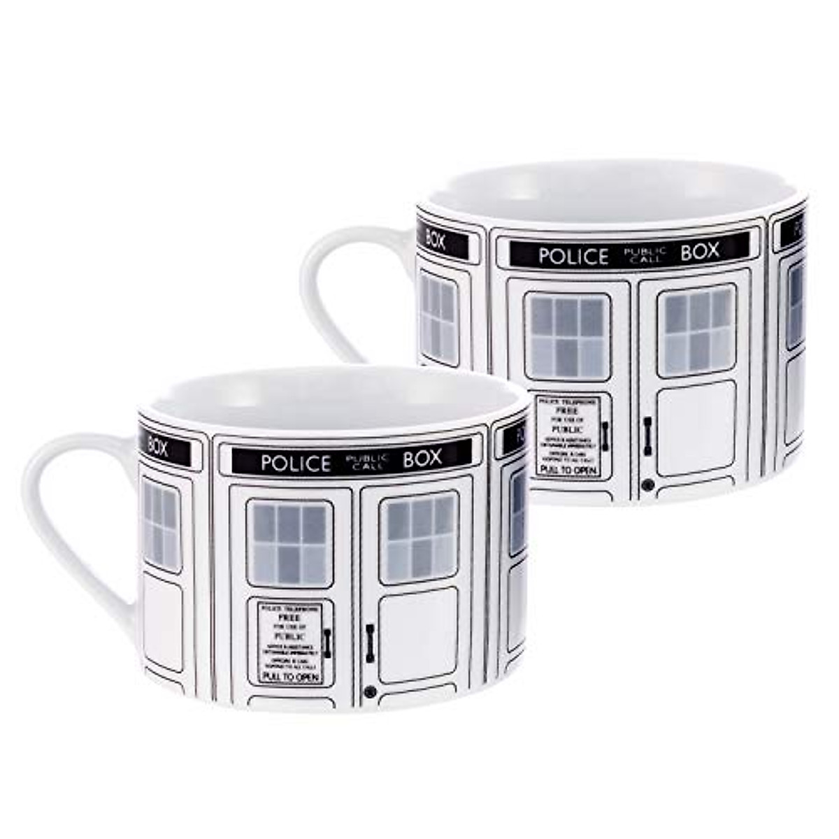 Imptora SPPRANDOM Doctor Who Tardis Thirteenth Doctor Ceramic Tea Cup Set 7oz (2 Tea Cups)