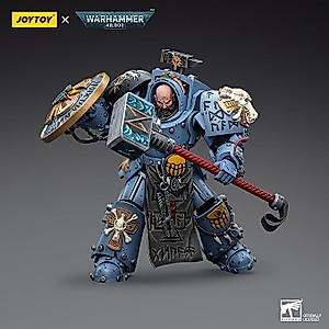 Pipigirl JoyToy 40K Genuine License 1:18 Soldier, Space Wolves Arjac Rockfist, 4inch Models Action Figures Kits (Arjac Rockfist), (JT6878)