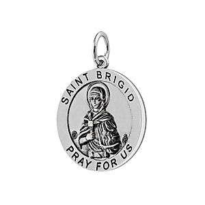 US Jewels Ladies 925 Sterling Silver Saint Brigid Medal Pendant, 18.5mm