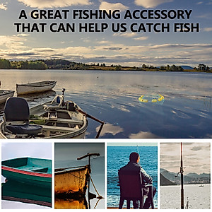 Happyyami Folded Fishing net Bait: Crawling Crab Baby Toy Fish Basket Collapsible Portable Fish cage for Crayfish Crab Fishing Accessories Double Boiler Tool Fishing Boat