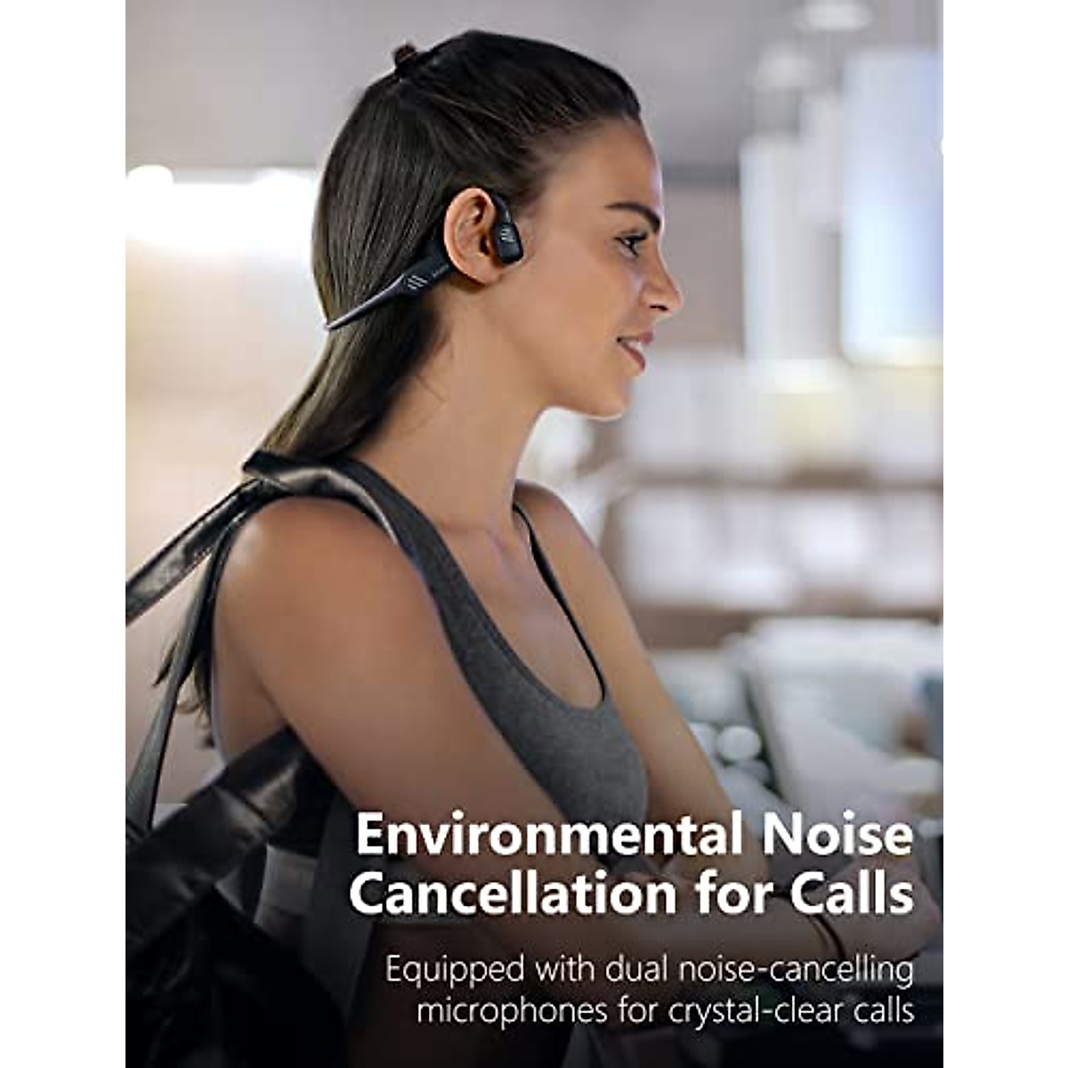 klatre Bone Conduction Headphones【2023 Version】, LS1 Open-Ear Headphones Bluetooth 5.2 Wireless for Cycling/Workout/Running, Deep Bass, Water Resistant Headset with Dual Mics - Rock