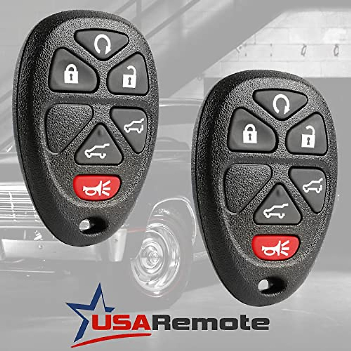 Car Key Fob Keyless Entry Remote with Ignition Key fits Chevy, Cadillac, GMC (OUC60270, OUC60221), Set of 2