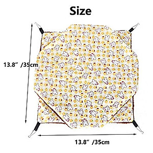 Tfwadmx Rat Double Hammock, Ferret Bunkbed Warm Fleece Hanging Bed Pet Cage Accessories Toys for Sugar Glider Degu Guinea Pig Gerbil Chinchilla Squirrel Hamster Mouse Mice(13.8x13.8 in)