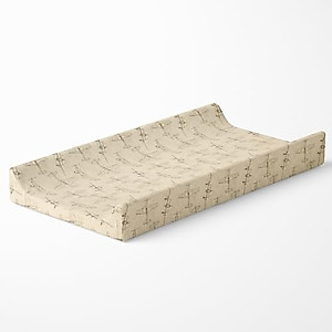 Glenna Jean Airplane Diaper Changing Pad Cover, Tan Brown Flying Aviation Baby Boy Nursery, Soft Cotton Infant Changing Pad Cover, Fits Standard Changing Pads, Vintage Airplane Design