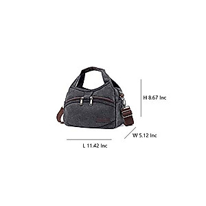 Hobo Bag Canvas Handbag Canvas Purse Canvas Tote for Women, Satchel purses for women Top Handle Tote Shoulder Purse, Crossbody Bag Tote Bag Anti-theft Hobo Tote[Black]