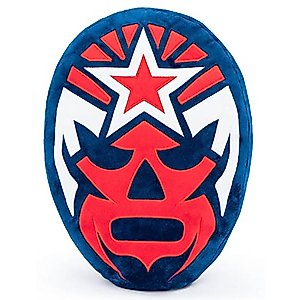 Legends of Lucha Libre Shaped Plush Pillow Featuring Mexican Masks of Luchador Wrestling Superstars - Super Soft Decorative Throw Pillow - Measures 15 Inches