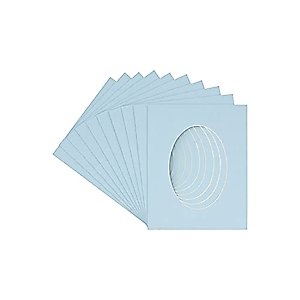 CountryArtHouse Baby Blue Acid Free 20x27 Oval Picture Frame Mat with White Core Bevel Cut for 17x24 Pictures - Fits 20x27 Frame - Pack of 10 Matboards
