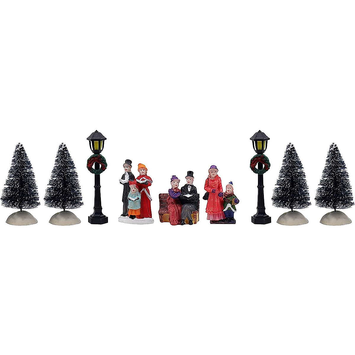 Resin Christmas Village Set with Figurines, Houses, and Accessories – Perfect for Indoor Holiday Decor and Snow Village Displays