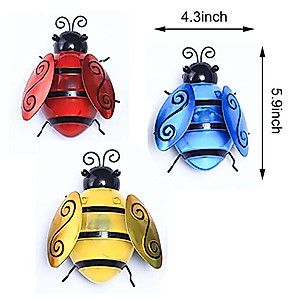 RAVTEK Solar Bee Lights, Smart Lighting Fairy Lights Outdoor with Switch, Waterproof Solar Decor Lights for Patio Garden Yard Bedroom (Yellow)