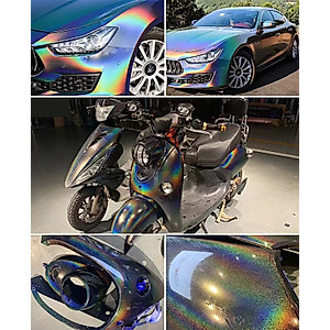YOLOCKEY Holographic Laser Black Chrome Car Vinyl Wrap Roll Gloss Decal Film Self Adhesive Sticker Sheet Air Release