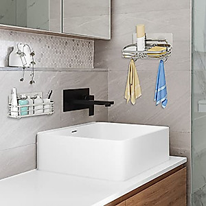 TreeLen 3 Pk-Adhesive Shower Shelves, Shower Wall Caddy, Bathroom Shower Organizer-Stainless Steel