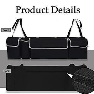 ASUBHA Car Trunk Organizer and Storage, Car Trunk Organizer, Folding Car Trunk Organizer, Collapsible Cargo Storage Bag with 4 Pockets, Backseat Hanging Organizer for SUV, Truck, MPV
