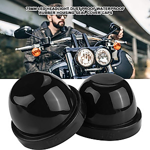 Headlight Dust Cap, 2Pcs 75mm LED Headlight Dust Proof Waterproof Rubber Housing Seal Cover Cap