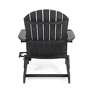 Christopher Knight Home Duncan Outdoor Acacia Wood Folding Adirondack Chairs (Set of 2), Dark Gray