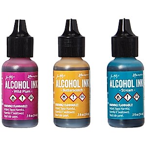 Ranger AAI-19787 Adirondack Alcohol Ink 1/2-Ounce, 3-Pack, Nature Walk, Wild Plum/Buttrscotch/Stream