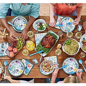 Piooluialy First Trip Around The Sun Birthday Party Decorations - 1st Outer Space Themed Party Supplies Include Plates, Cups, Napkins, Cutlery, First Space Baby Shower Birthday Supplies | 24 Guests