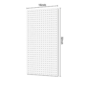 TIDIHAUSET Pegboard, Pegboard Wall Organizer, Mount Display Pegboard Kits fit Pegboards Storag（32 * 16inch/White）