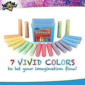Regal Games Sidewalk Glitter Chalk, 20 Count Chalk, Jumbo Chalk, Washable, Art Set