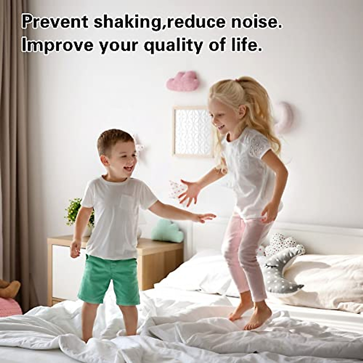 cosbur 2PCS Headboard Stoppers for Bed, 2023 Newset Adjustable Bed Frame Anti-Shake Tool for Bed, Antishake Telescopic Support Stabilizer, for Room Wall Beds Cabinets Sofa, Easy to Install