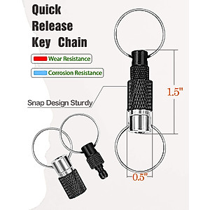 Oythiem Quick Release Keychain Keyring for Men, Women - Detachable Keychain Key Ring Quick Release for Easy Access to Your Keys, Pull Apart Key Chain Double Key Ring for Bag, Belt (2 Packs)