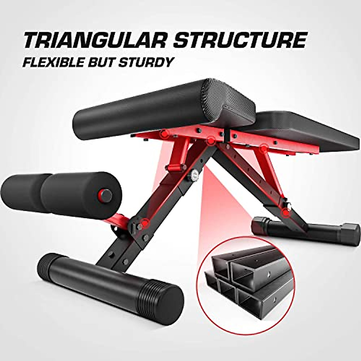 Pelpo Adjustable Weight Bench, Folding Weight Lifting Bench, Workout Bench for Home, Incline/Decline Bench for Full Body Workout, Strength Training Benches, Max Load 660lbs