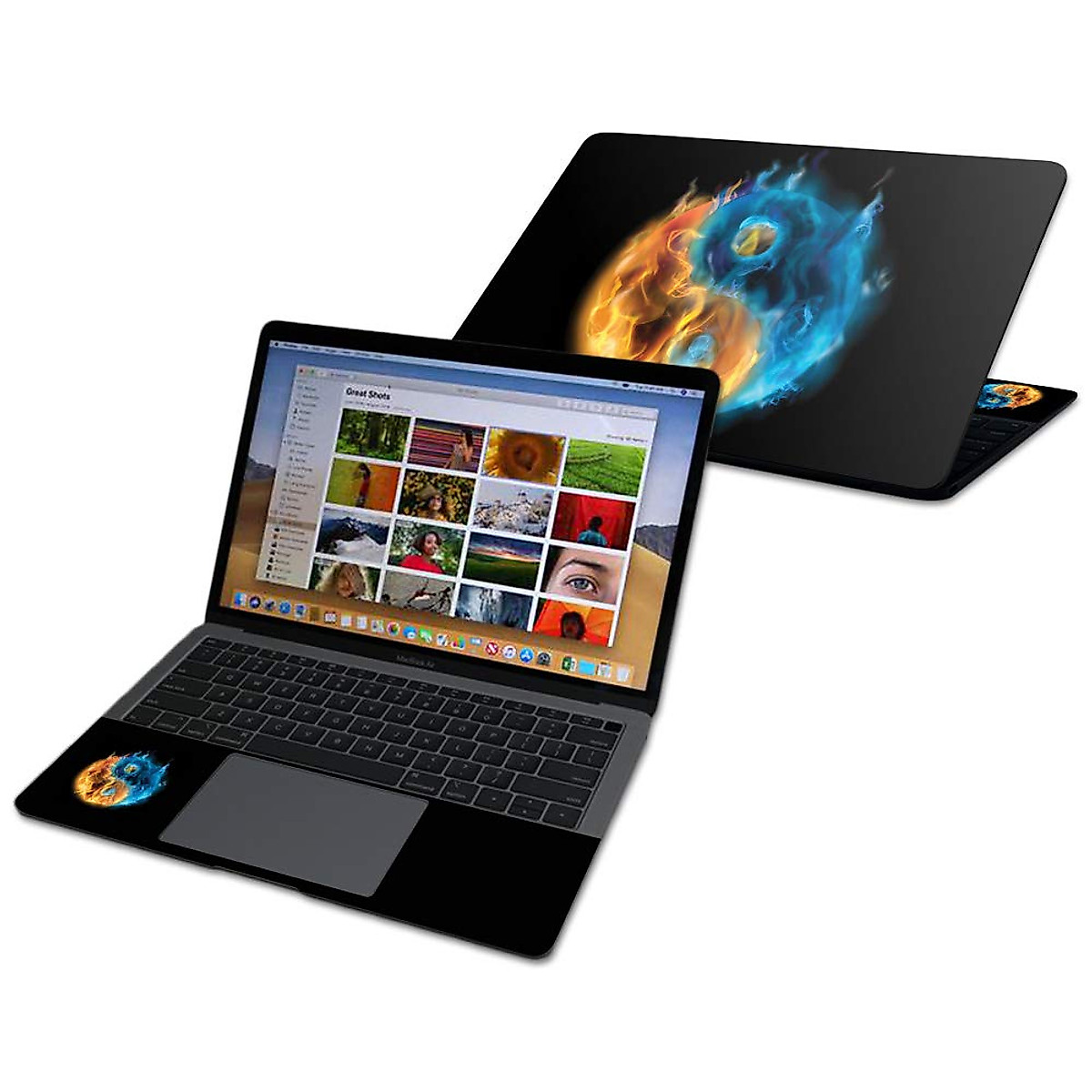 MightySkins Skin Compatible with Apple MacBook Air 13" (2020-2018) - Yin and Yang | Protective and Unique Vinyl Decal wrap Cover | Easy to Apply, Remove, and Change Styles | Made in The USA