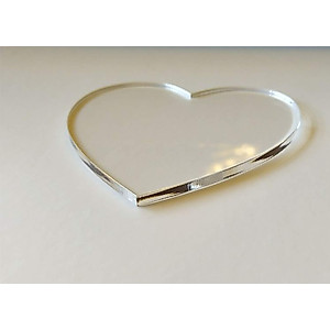 Clear Blank Heart Acrylic Place Card for Weddings,Guest Names Escort Cards,PMMA Tile Place Cards,Dining Seating Chart Place Cards for Birthday Parties, Table Place Cards (3")