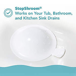 StopShroom The Ultimate Universal Drain Stopper Plug for Bathtub, Bathroom, and Kitchen Sink Drains (White)