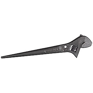 Klein Tools 3227 Extra Wide Adjustable Wrench, Construction Spud Wrench for Up to 1-7/16-Inch Nuts and Bolts, 10-Inch, with Tether Hole