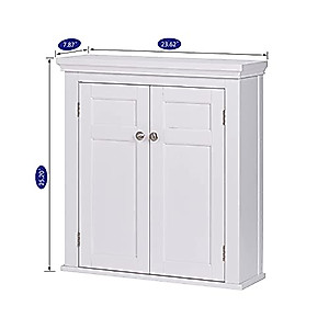 Spirich Home Bathroom Cabinet Wall Mounted, Hanging Bathroom Storage Cabinet Over Toilet, Medicine Cabinet with Doors and Shelves (White)