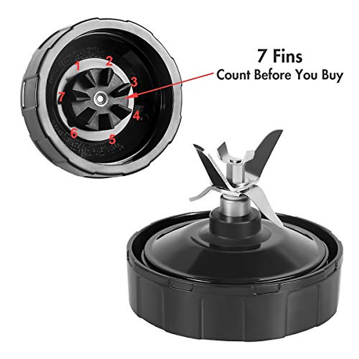 7 Fins Gear Replacement Extractor Blade Parts Fits for Nutri Ninja Blender Blade by Aooba