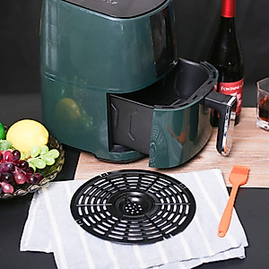 Air Fryer Replacement Grill Pan Fit for Power Dash Chefman 3.7 QT Air Fryers,Non-Stick Fry Pan, Dishwasher Safe - 7.87 in