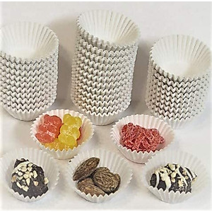 Decony Mini White Baking Cups Cupcake Liners ,candy cups - 1" X 3/4" ideal use for holding truffles , chocolate covered strawberries , candy and nuts - 1000 pc.