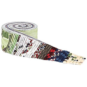 Tara Reed Barn Quilts Rolie Polie 40 2.5-inch Strips Jelly Roll Riley Blake Designs RP-11050-40, Assorted, 2.5 Inches
