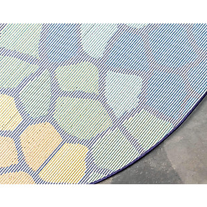Unique Loom Estrella Collection Geometric, Abstract, Colorful, Modern, Mosaic Area Rug, Round 6' 1 x 6' 1, Multi/Blue