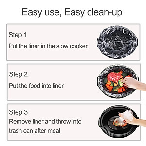 Qvin Small Slow Cooker Liners, BPA free and Easy Clean-Up Cooking Bags, Fit 0.65QT small Slow Cooker and mini crockpot, 10Pieces