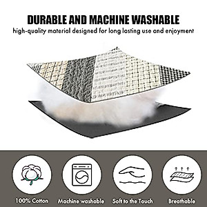 Qiqiong Quilt King Size,Patchwork Quilt Bedding Set 100% Cotton Plaid Bedspread King Size Lightweight Coverlet Comforter Set Quilted Bedspreads All Season,Gray/Charcoal/Cream/Beige 3 Pieces