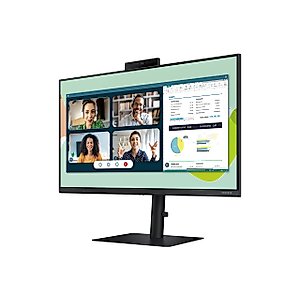 SAMSUNG S40VA Series 24-Inch Computer Monitor, HDMI Monitor, 75Hz Monitor, IPS Monitor, Built-in Webcam, Built-in Speaker & Mic, FreeSync Premium (LS24A400VENXZA) (Renewed)