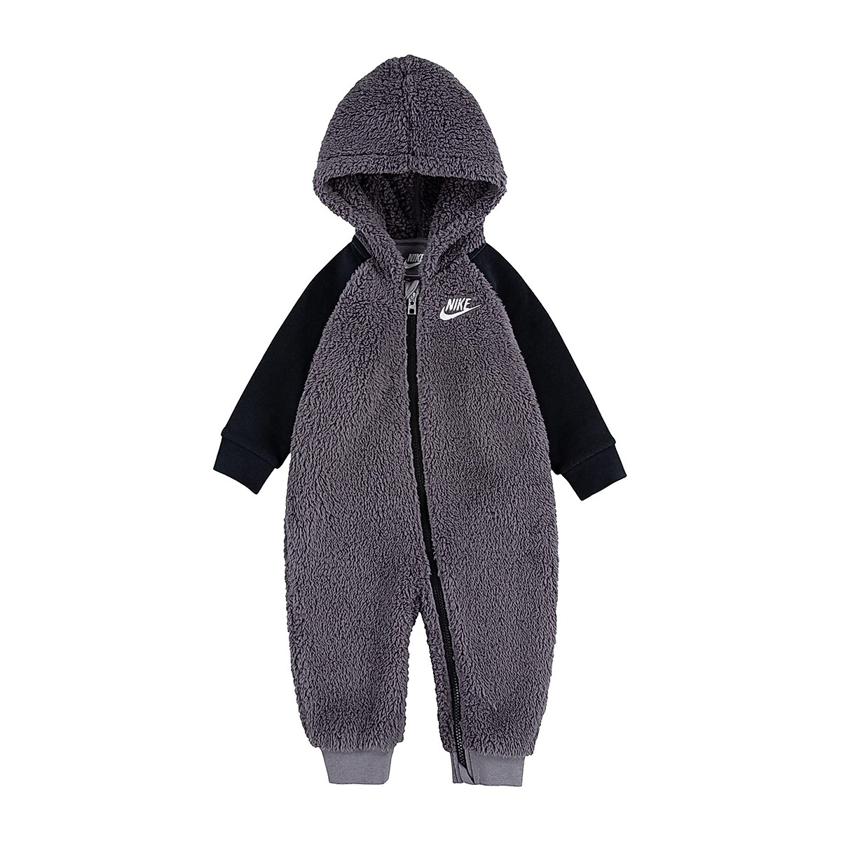 Nike Baby`s Faux Sherpa Hooded Coverall (Anthracite(66F811-G4T)/Black, 3 Months)