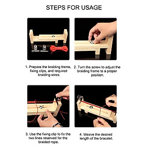 kekafu Wooden Jig Bracelet Maker Wristband Maker Kit, Adjustable Length Paracord Bracelet Maker, Safety Lanyards Weaver DIY Cord Knitting Braiding Tool for Wristband